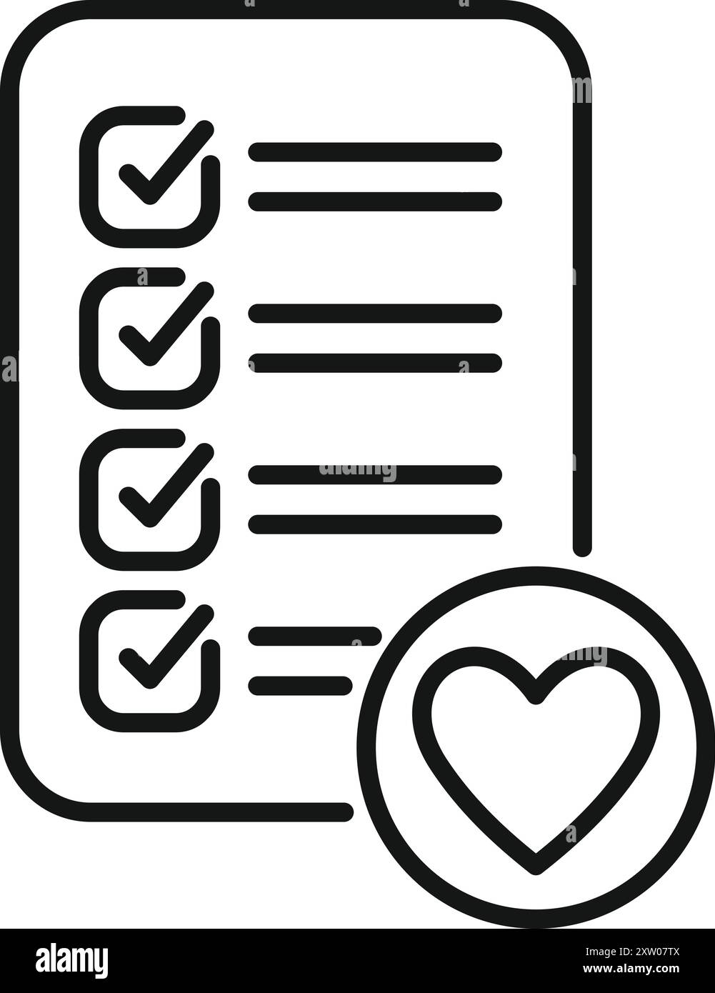 Simple icon of a checklist with all boxes checked symbolizing the feeling of accomplishment ...