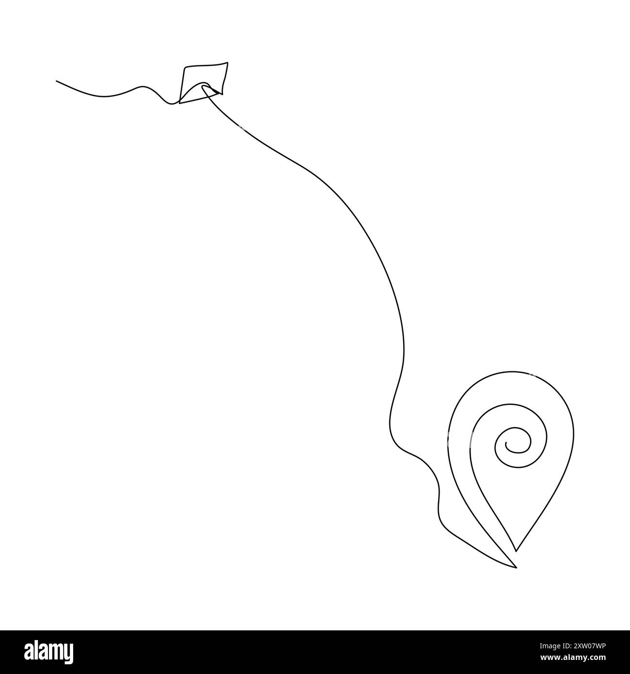 Continuous single line traffic one line map location pin art drawing ...
