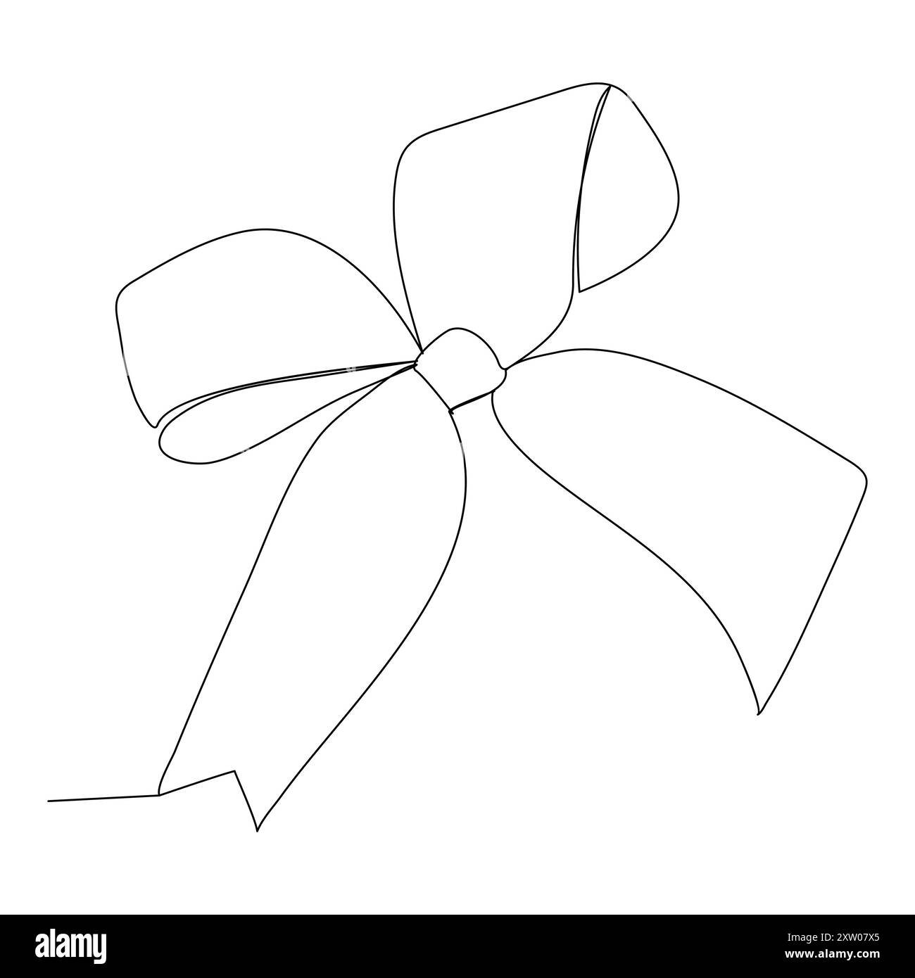 Ribbon Elements Line Art Continuous One Line Stock Vector Image & Art ...