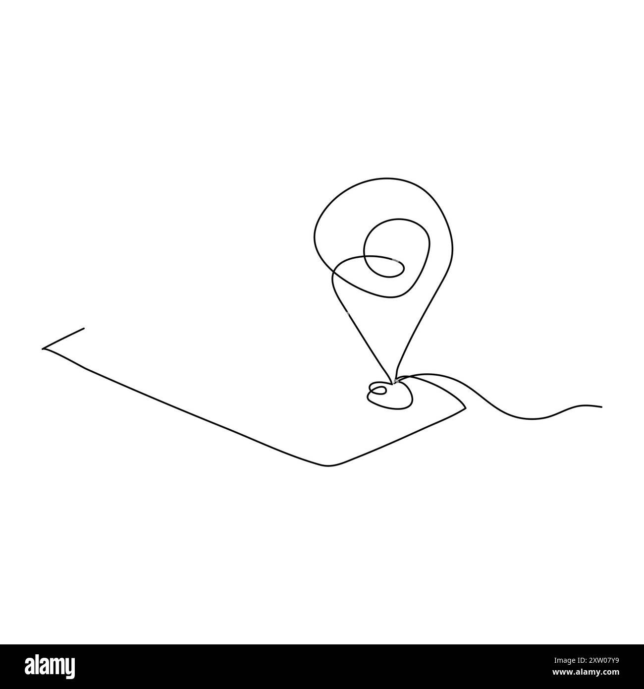 Continuous single line traffic one line map location pin art drawing design vector graphic Stock ...