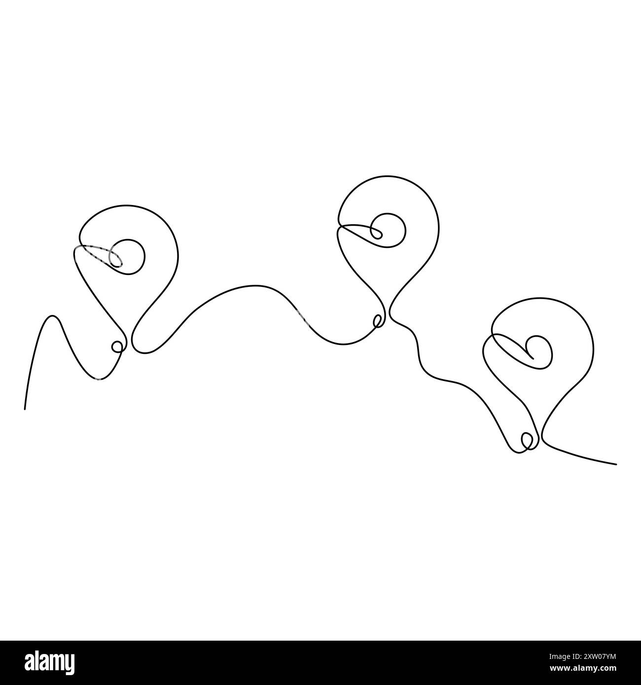 Continuous single line traffic one line map location pin art drawing design vector graphic Stock ...