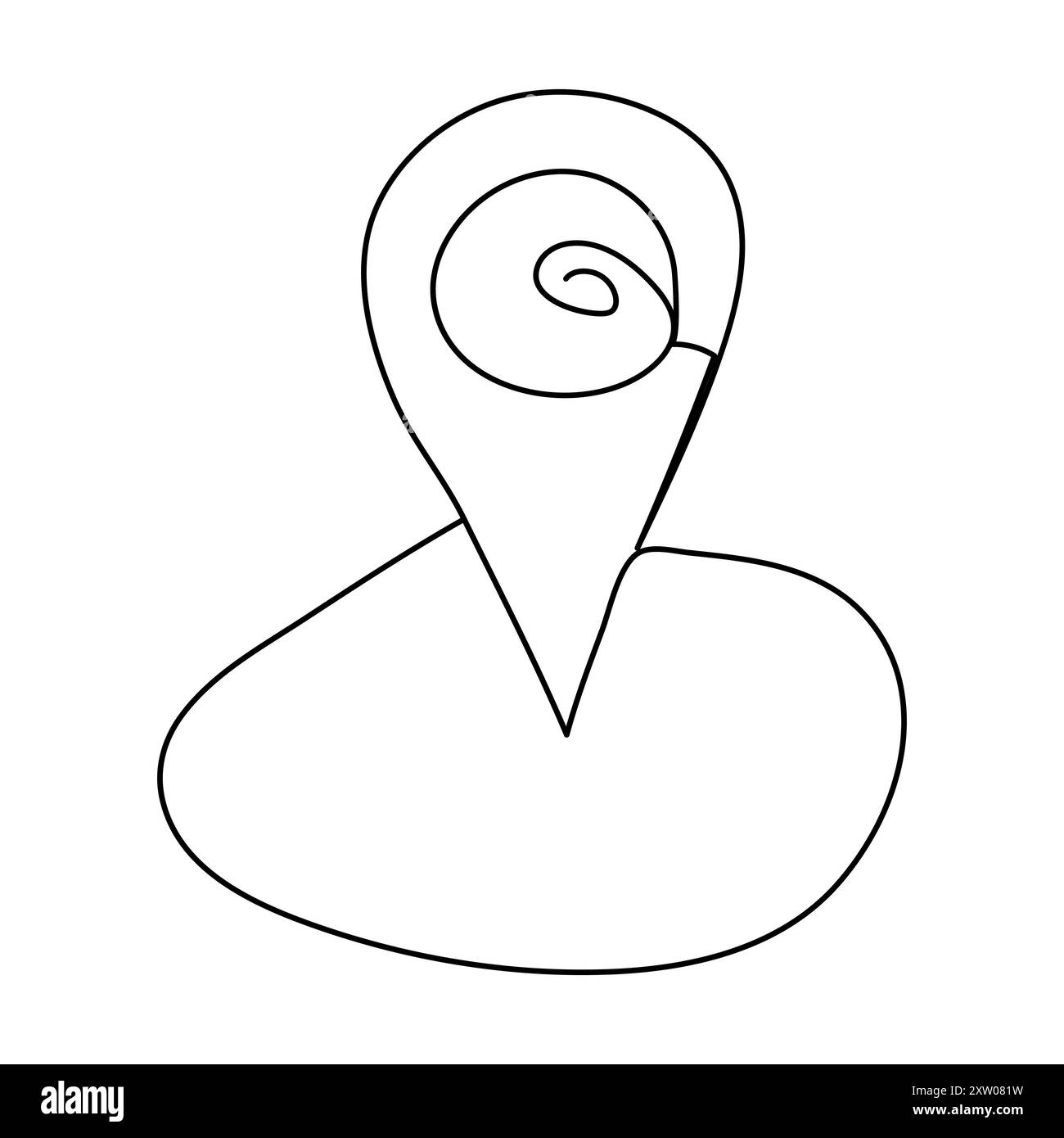 Continuous single line traffic one line map location pin art drawing design vector graphic Stock ...