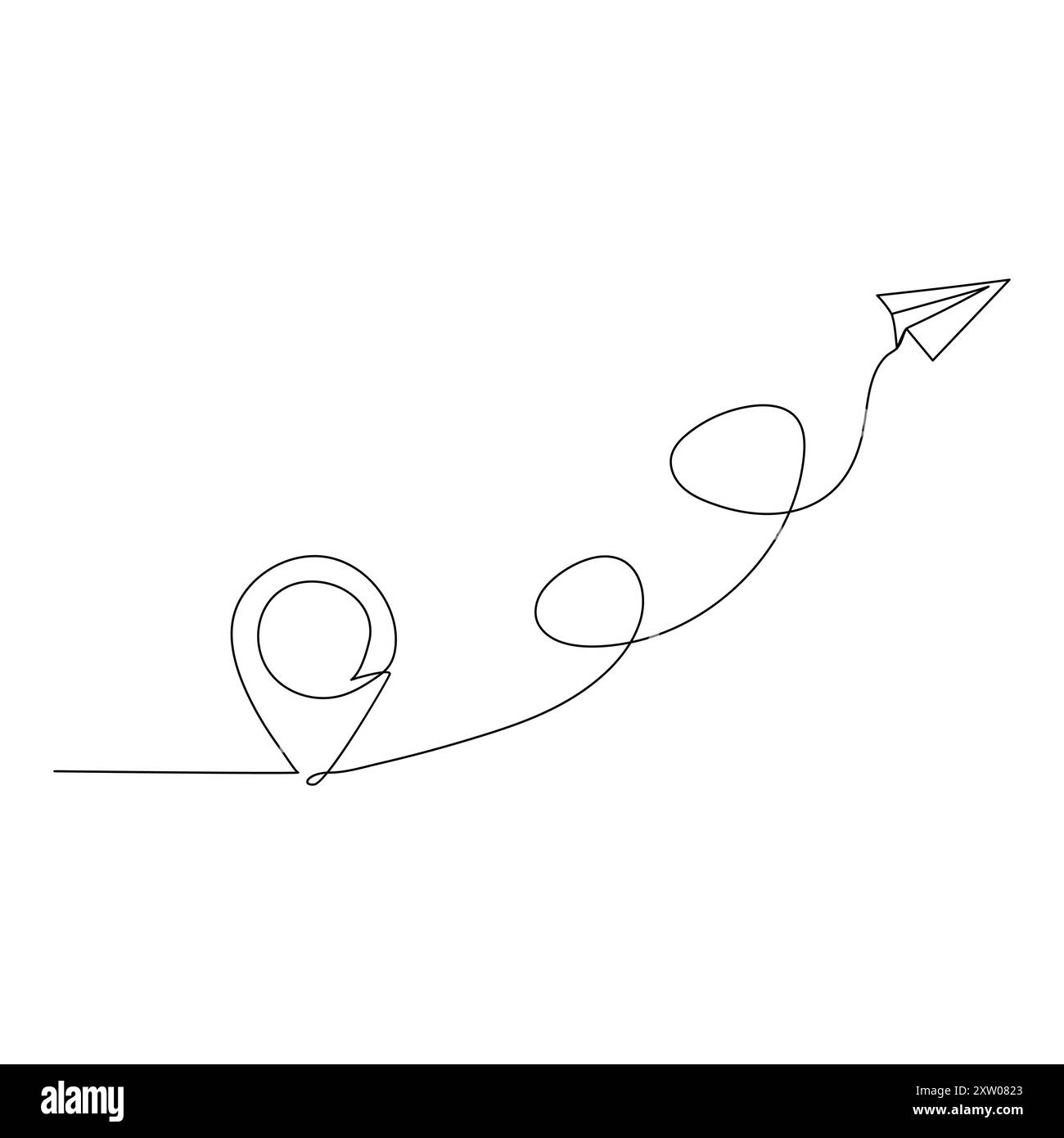 Continuous single line traffic one line map location pin art drawing ...