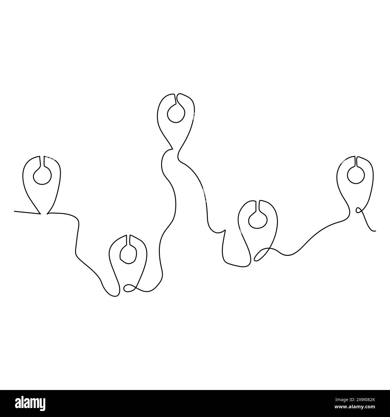 Continuous single line traffic one line map location pin art drawing ...