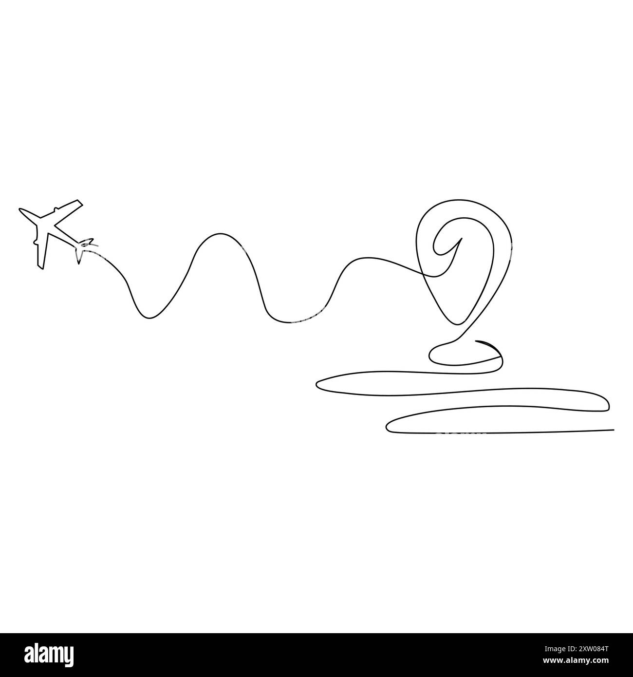 Continuous single line traffic one line map location pin art drawing ...