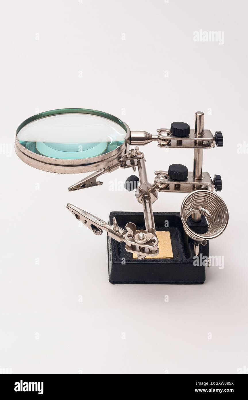 Soldering Station Helping Hands With Magnifier and Alligator Clips On A ...