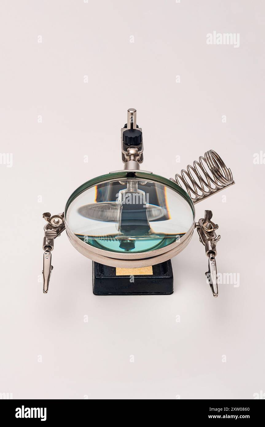 Soldering Station Helping Hands With Magnifier and Alligator Clips On A ...
