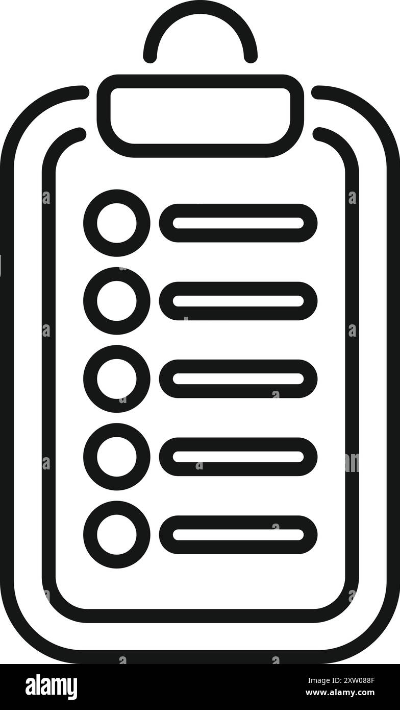 Minimalist icon of a clipboard showing checkmarks for completed tasks ...
