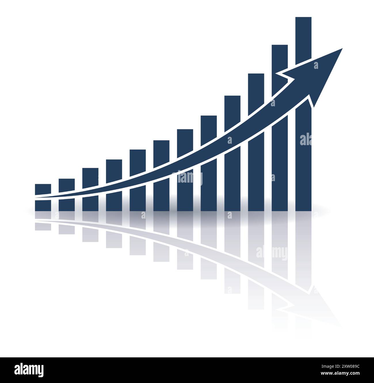 Graph with increase and growth report. Diagram with rise and gain ...