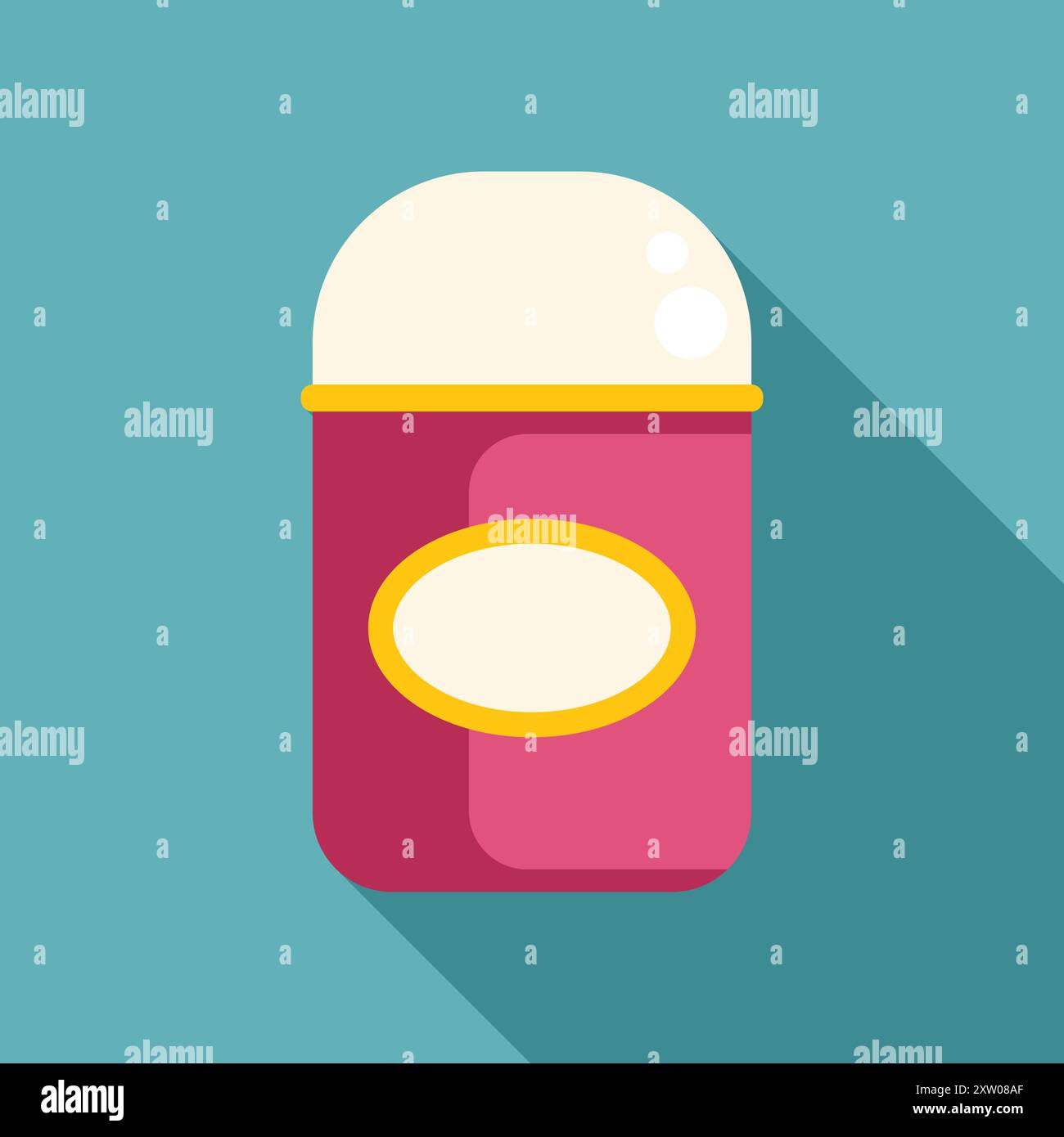 Pink deodorant container with a blank label is shown in this image ...