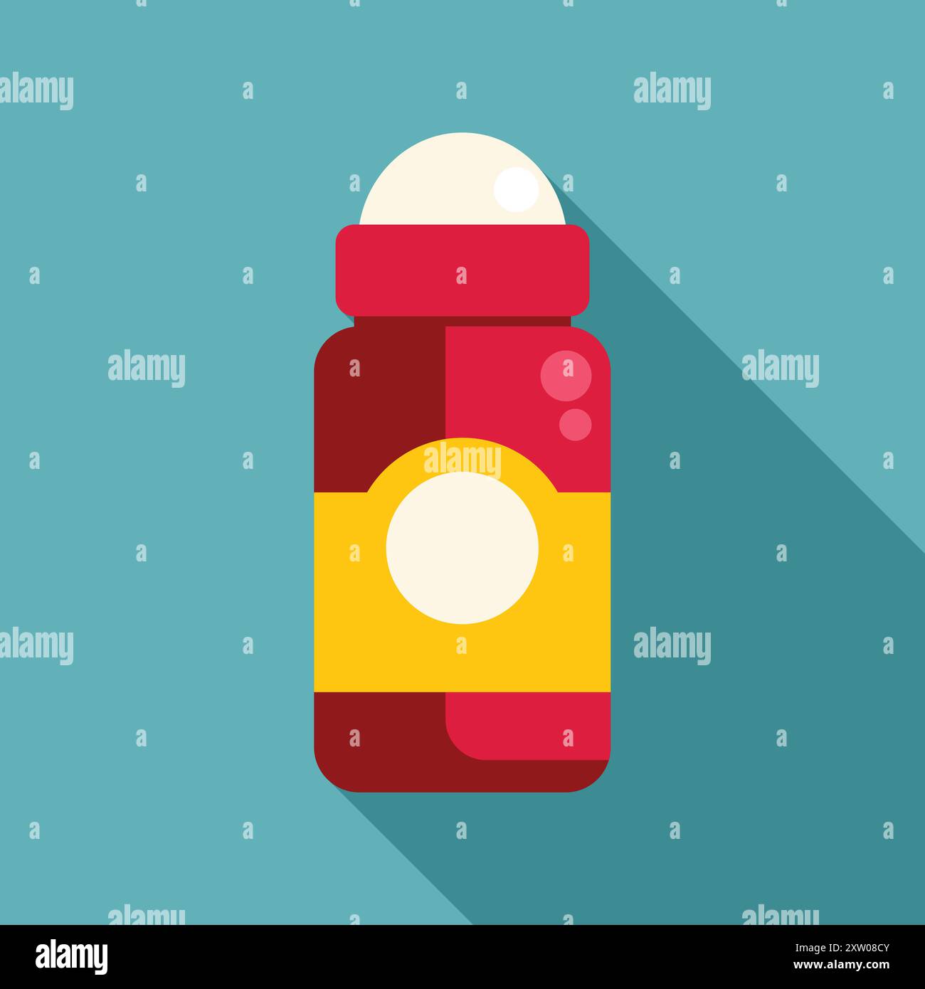 Red deodorant stick with a blank white label for adding your own ...