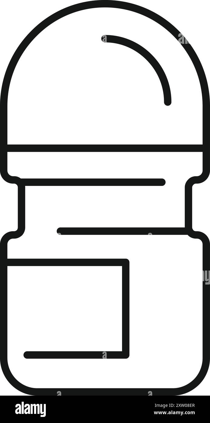 Simple and minimal illustration of a roll on deodorant stick with a ...
