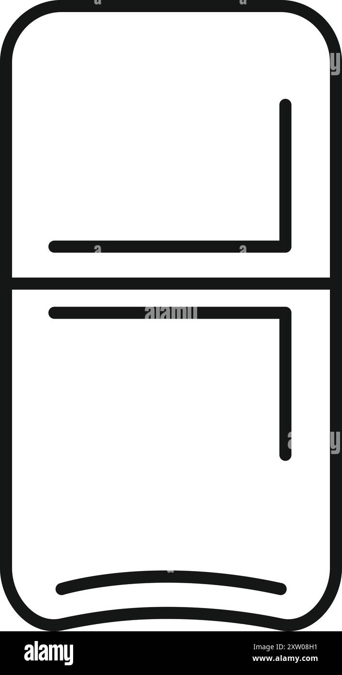 Simple line fridge icon representing the concept of food preservation ...