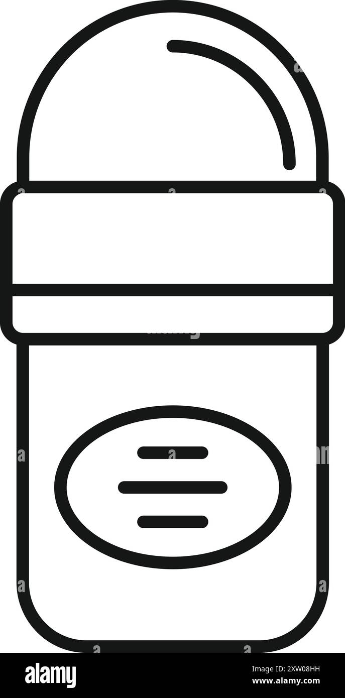 Simple line drawing of a roll on deodorant stick, providing effective ...