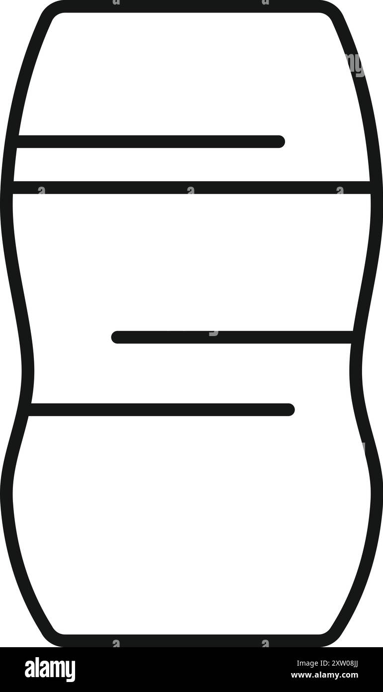 Simple reusable water bottle icon drawn with black lines on a white ...