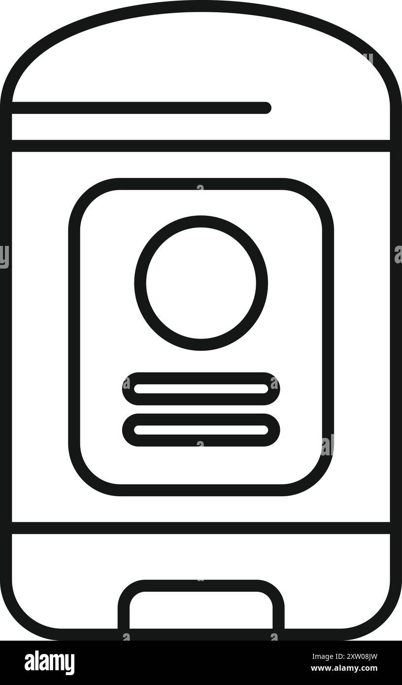 Simple line art illustration of a stick deodorant container ...
