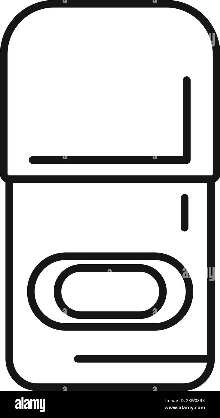 Simple black and white line art of a digital audio recording device ...