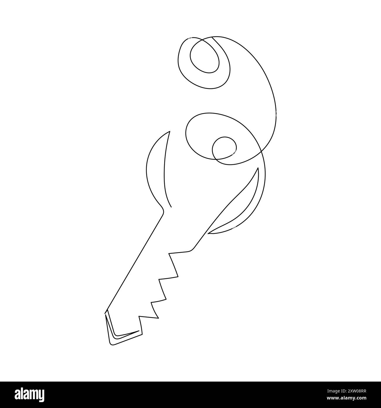 Key single line vector one continuous line drawing of key key line icon ...