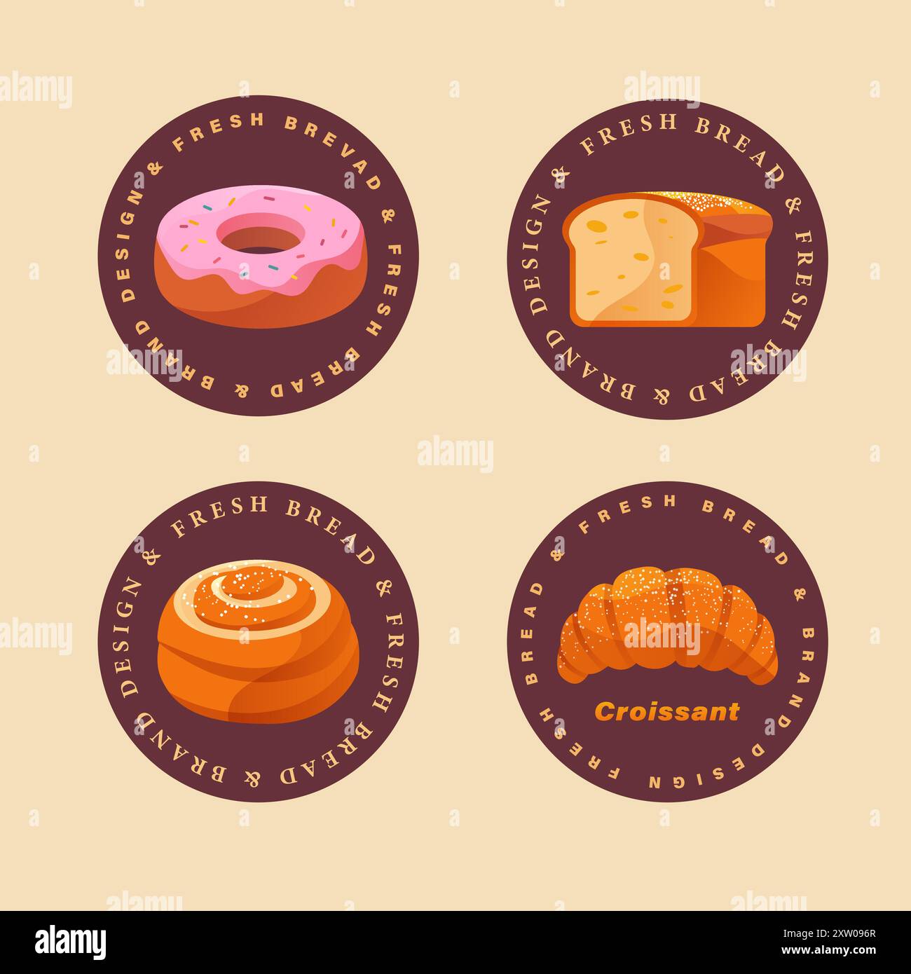 Bread baked goods Stock Vector Images - Alamy