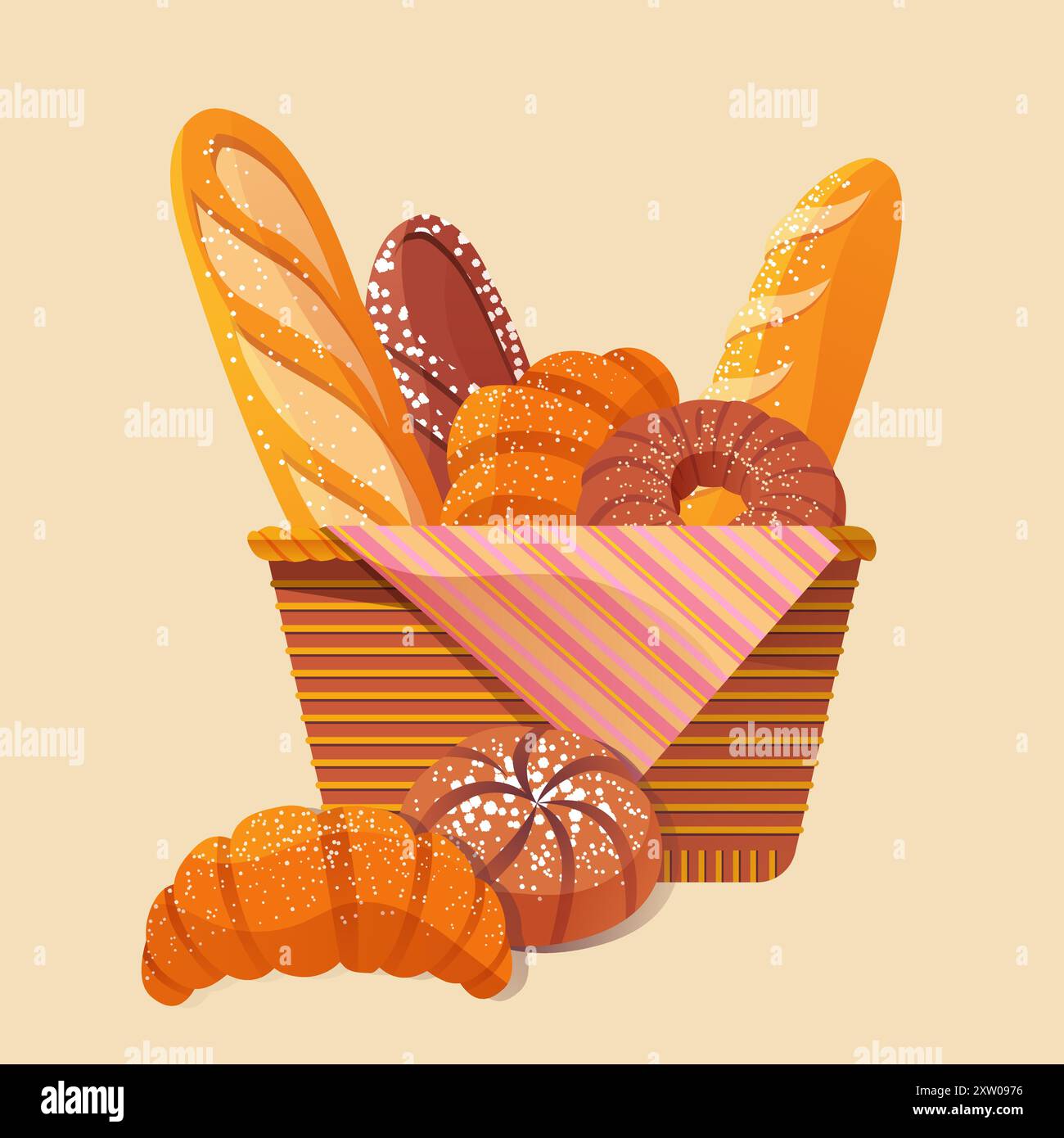 Bread basket Stock Vector Images - Alamy