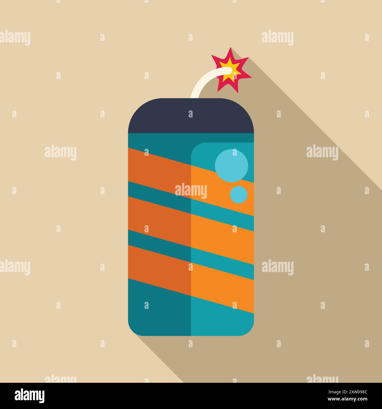 Firecracker about to explode with a short fuse, dangerous situation ...