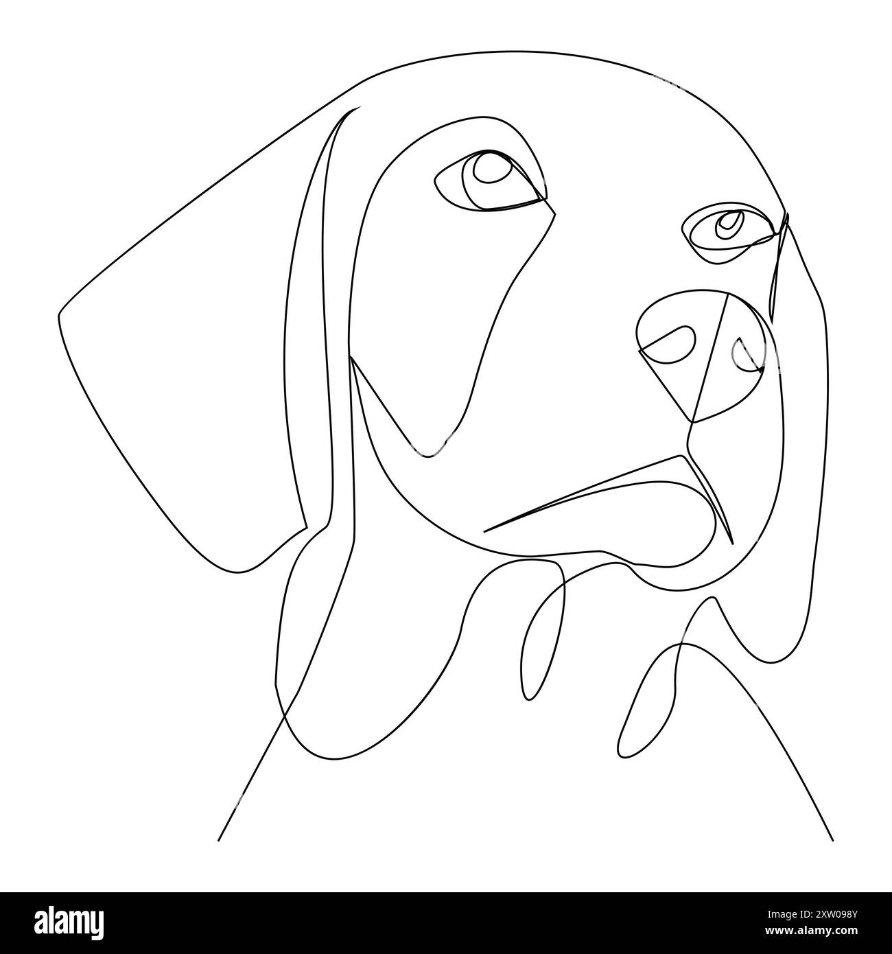 Continuous one line dog drawing out line vector illustration design ...