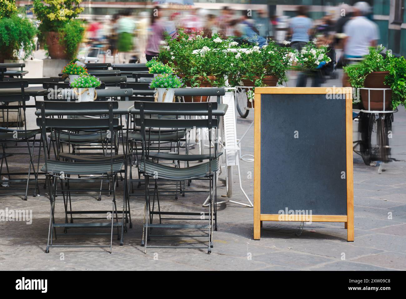 Indoor restaurant clean menu black board mockup Stock Photo - Alamy