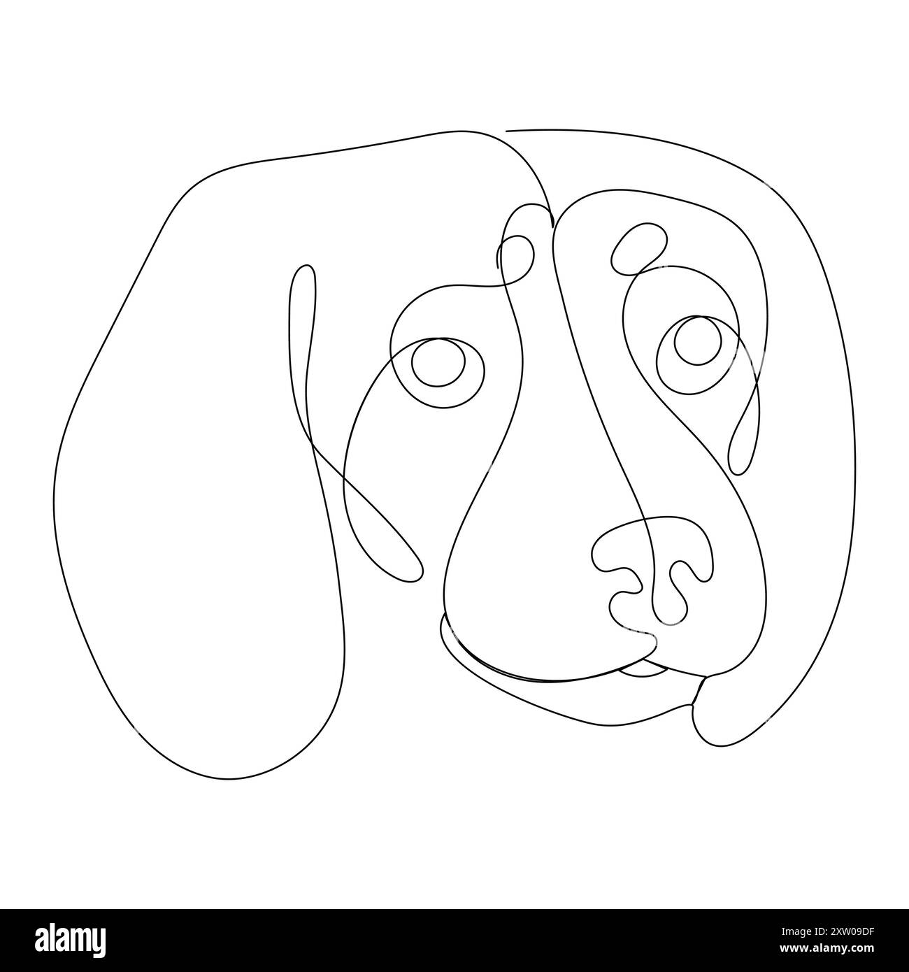 Continuous one line dog drawing out line vector illustration design ...