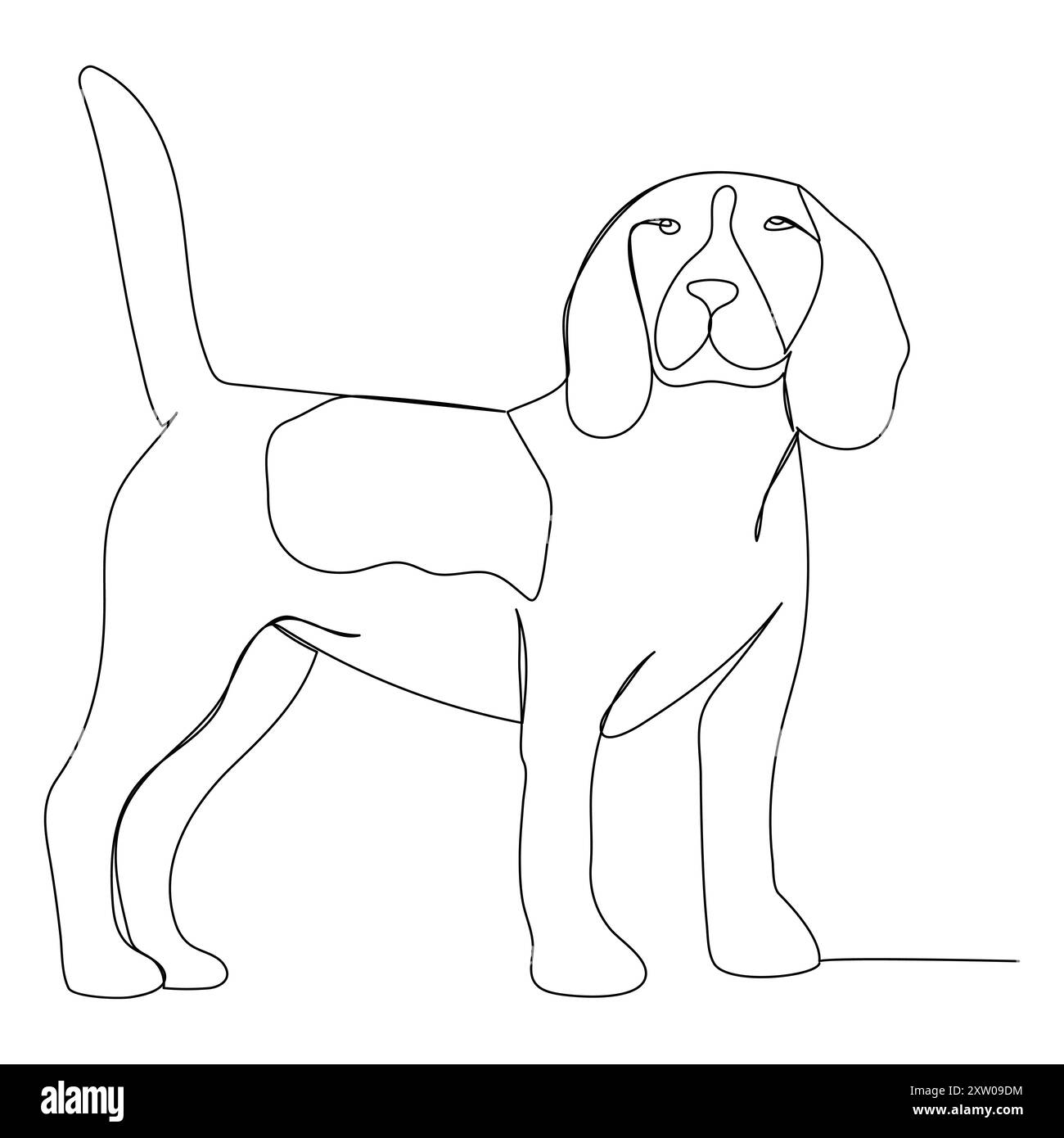 Continuous one line dog drawing out line vector illustration design ...