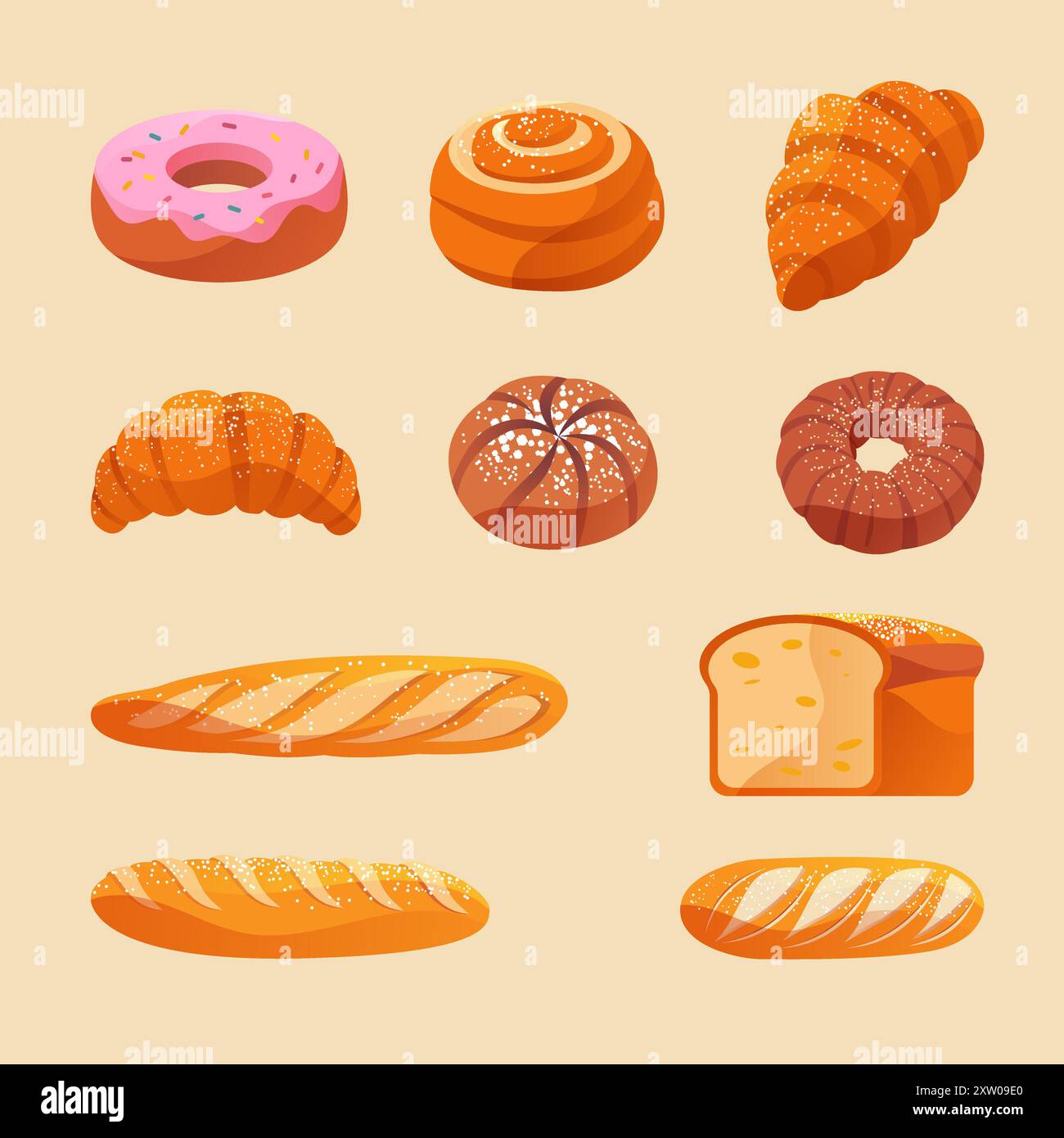 Bakery items Stock Vector Images - Alamy