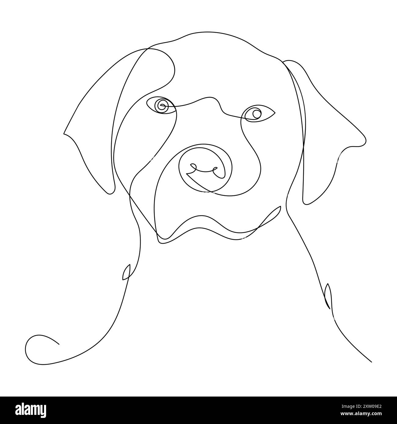 Continuous one line dog drawing out line vector illustration design ...