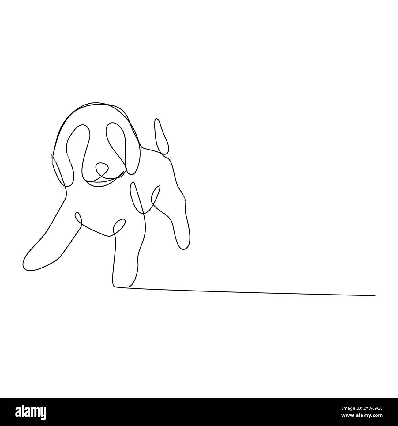 Continuous one line dog drawing out line vector illustration design ...