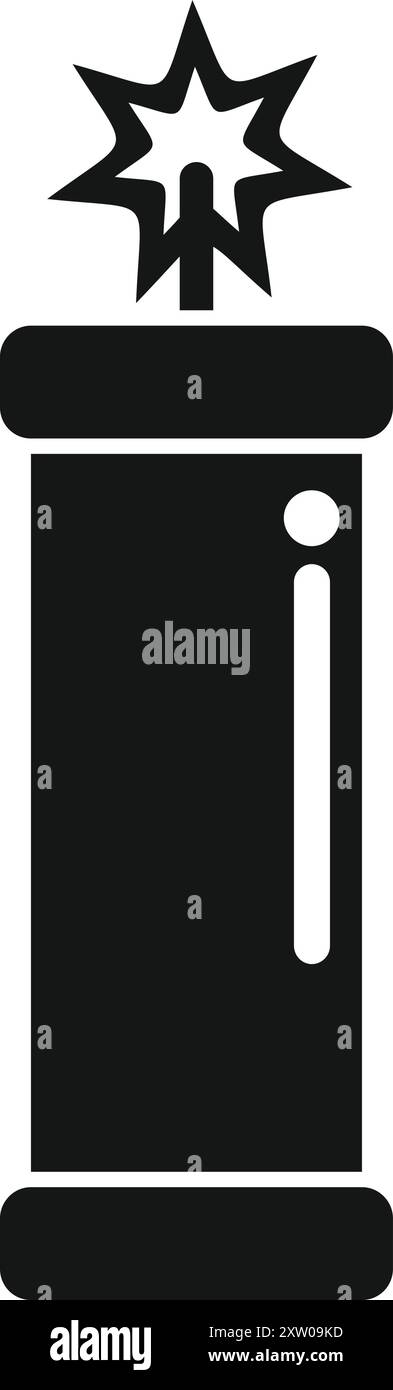 Simple vector icon of a dynamite stick with a burning wick, evoking ...