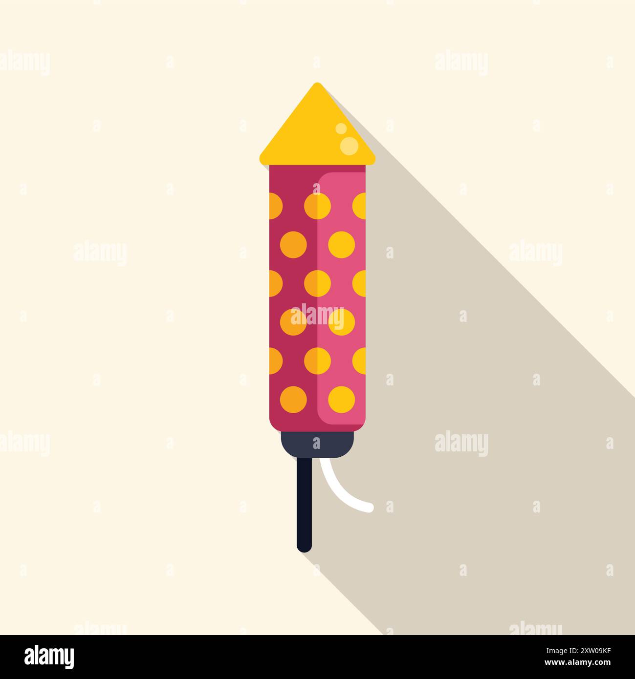 Firework rocket standing with burning fuse, ready to launch into the ...