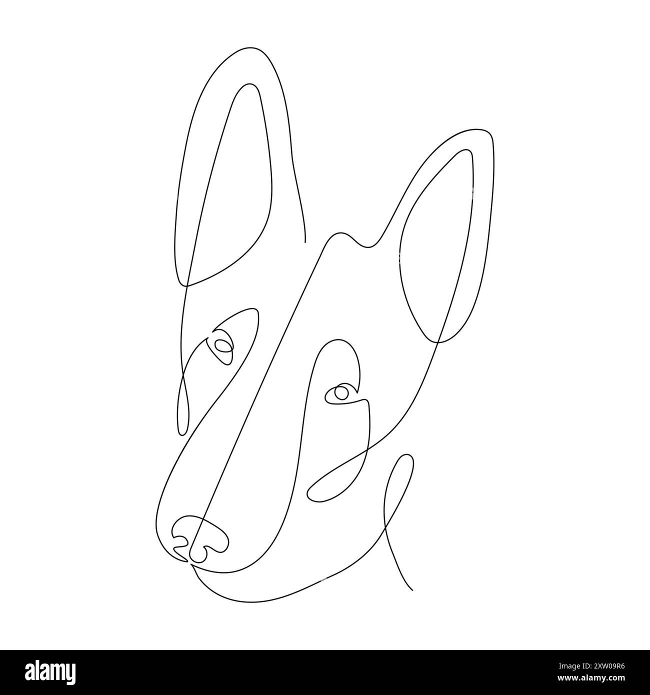 Continuous one line dog drawing out line vector illustration design ...