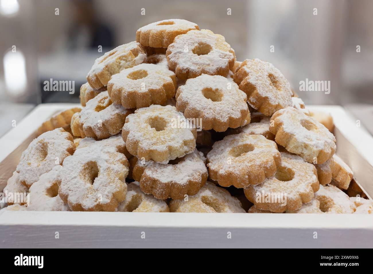 Italian Canestrelli Biscuits with Powdered Sugar Stock Photo - Alamy