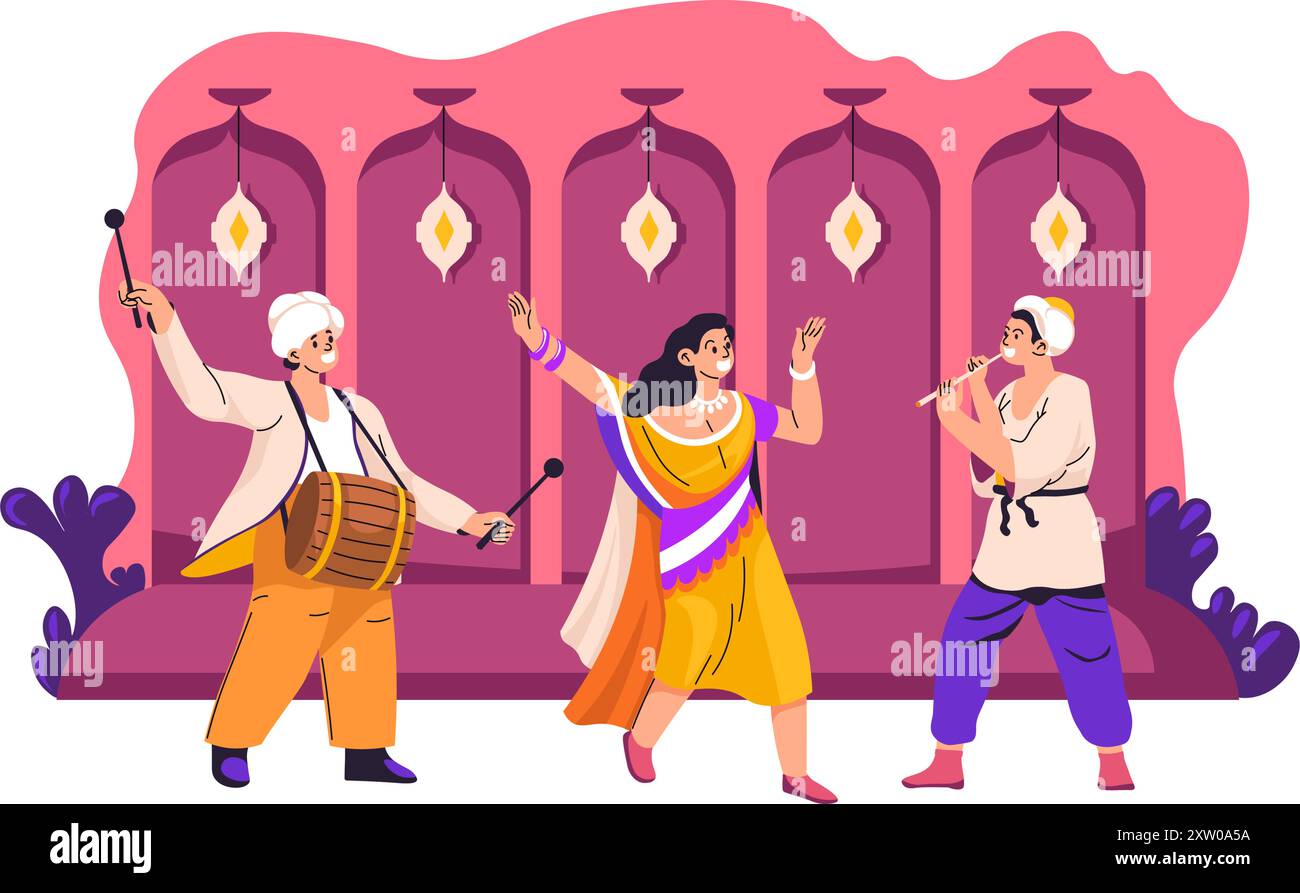 Diwali Festival Music and Dance Stock Vector Image & Art - Alamy