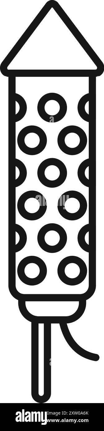 Line art vector of a firework rocket exploding in the night sky Stock ...