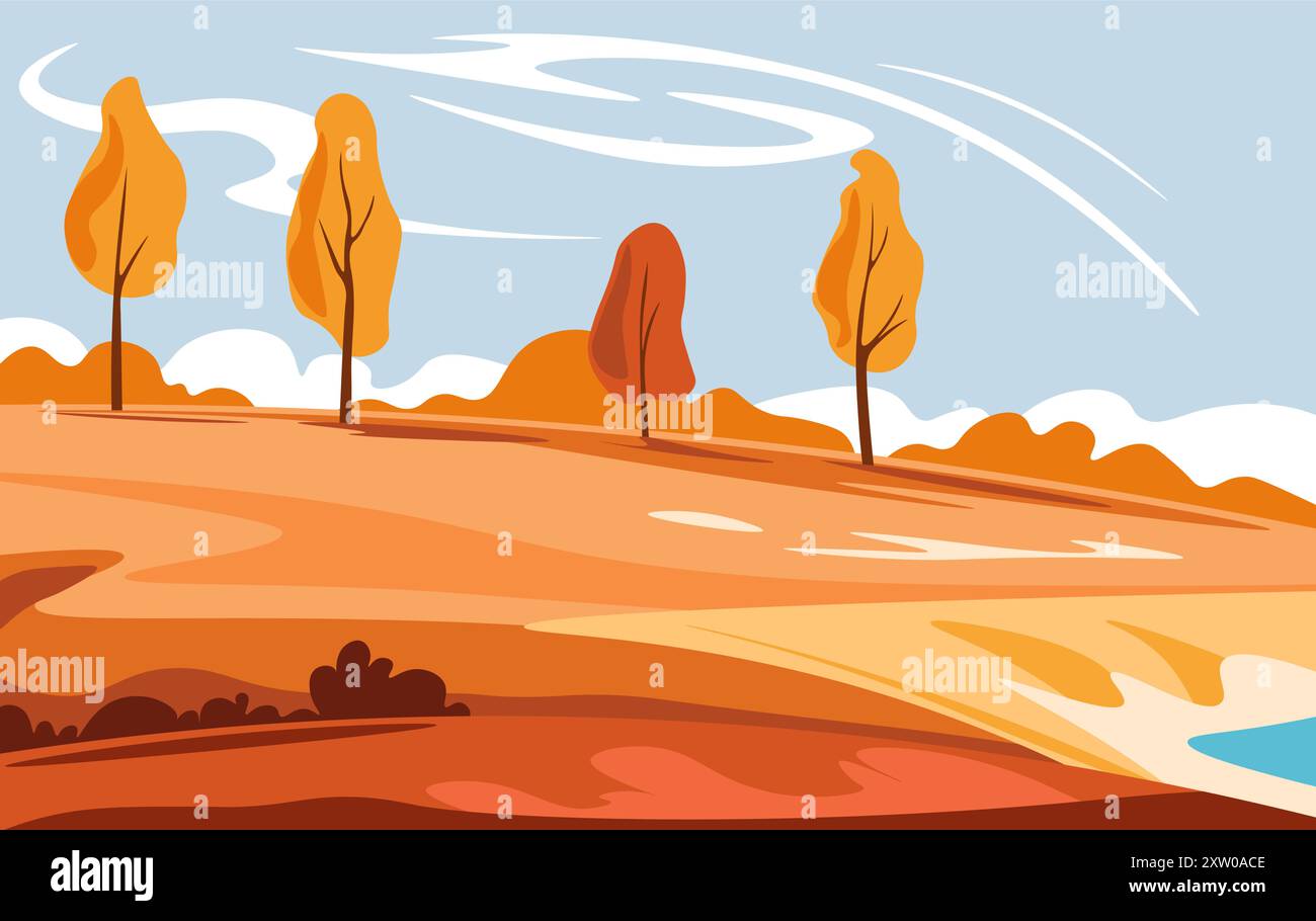Autumn Trees Scenic Landscape vector Stock Vector Image & Art - Alamy