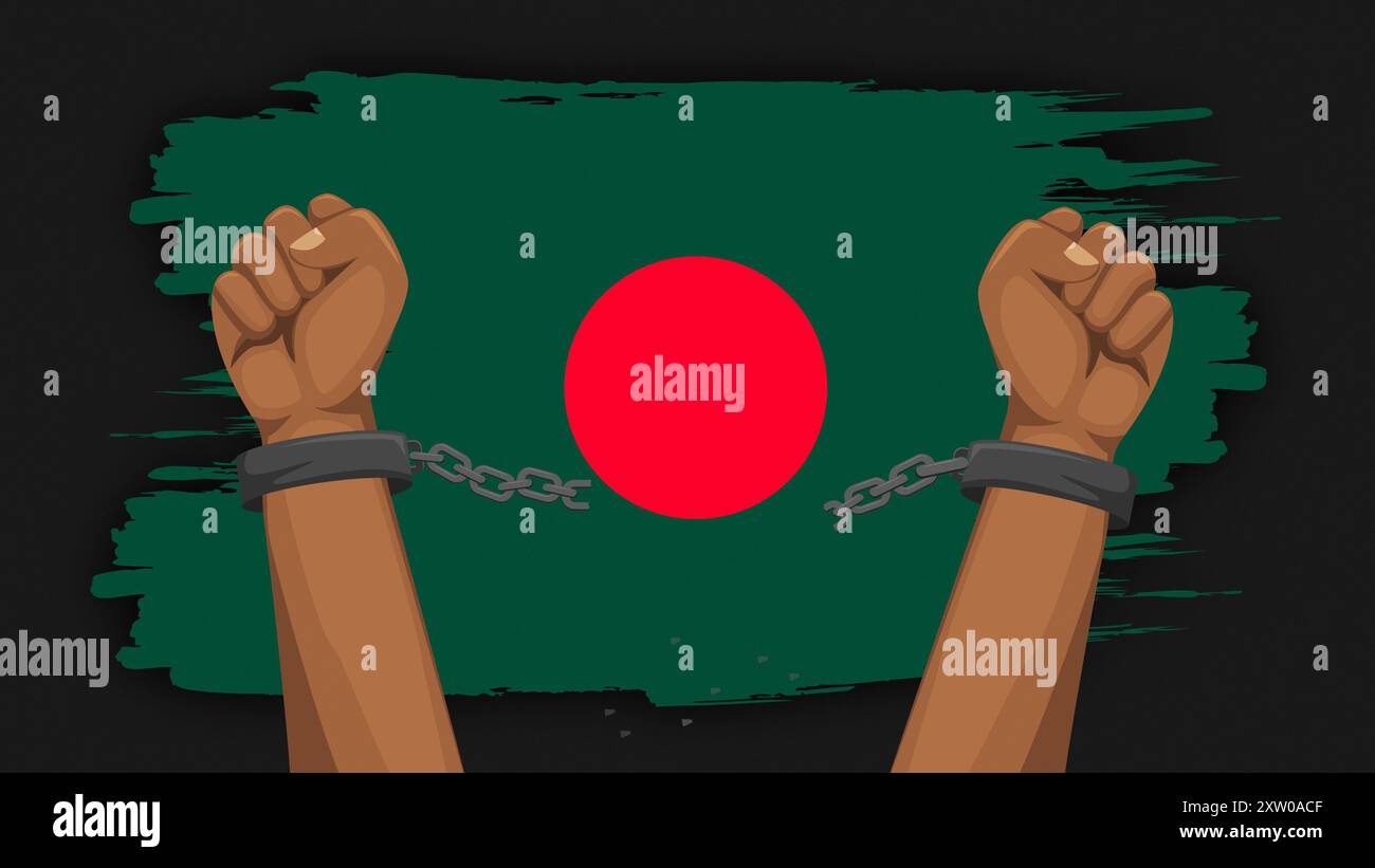 Breaking the Handcuffs on the flag of Bangladesh Stock Photo - Alamy