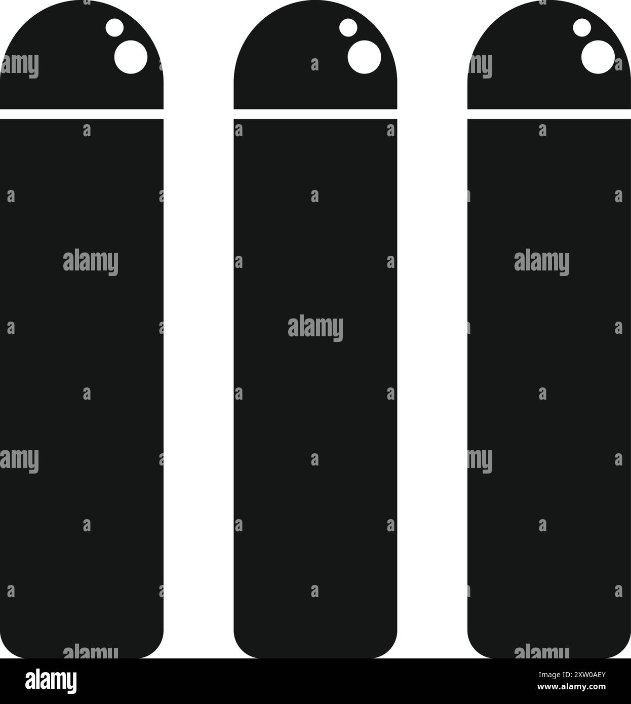 Simple vector illustration of three grain silos standing outdoor Stock ...