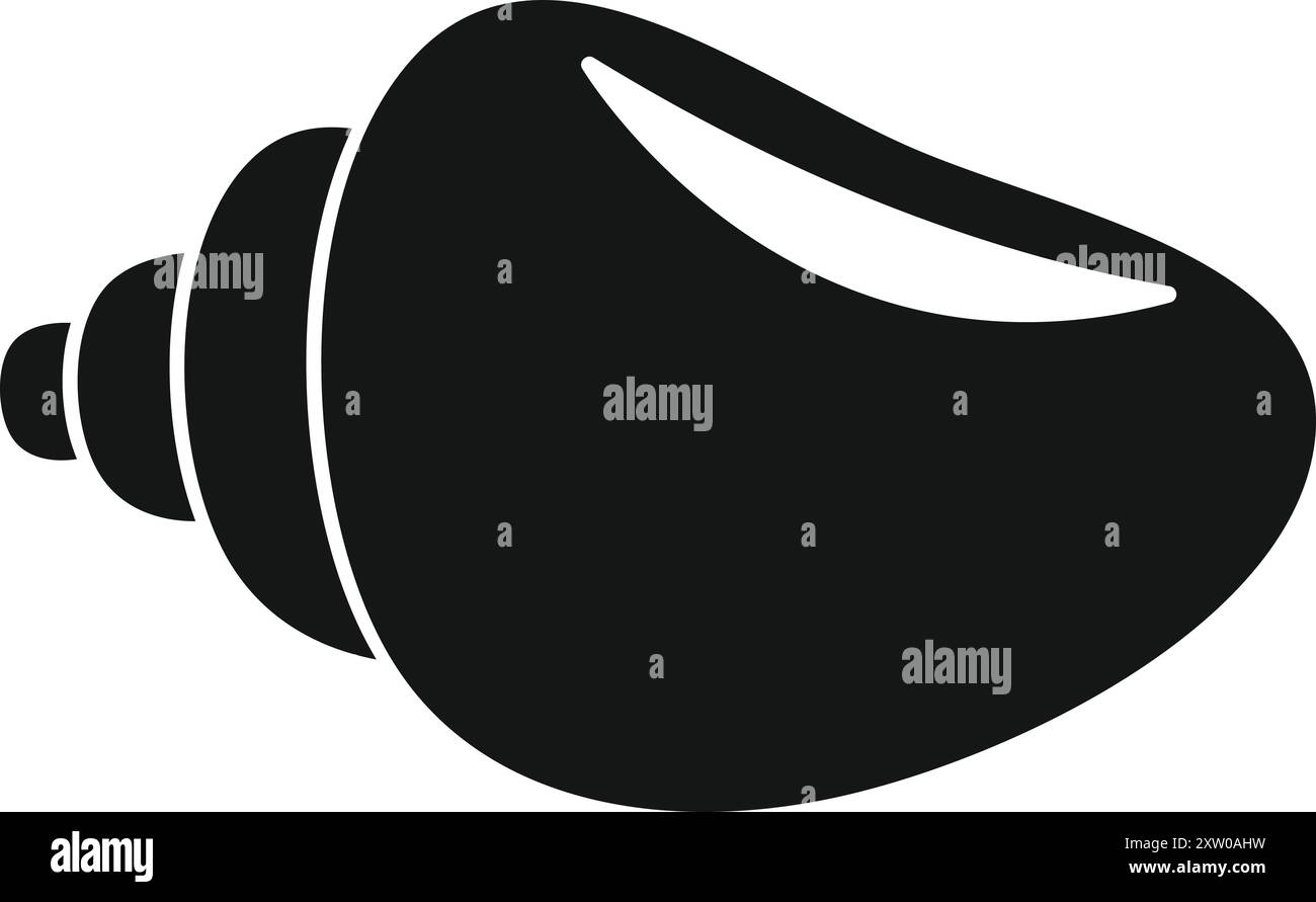 Simple vector icon of a seashell, bringing to mind beach vacations and ...