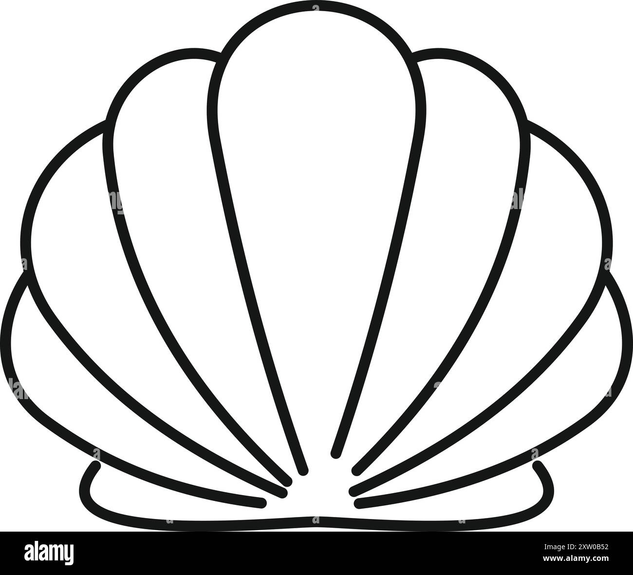 Minimalist line art illustration of a seashell, ideal for evoking ...