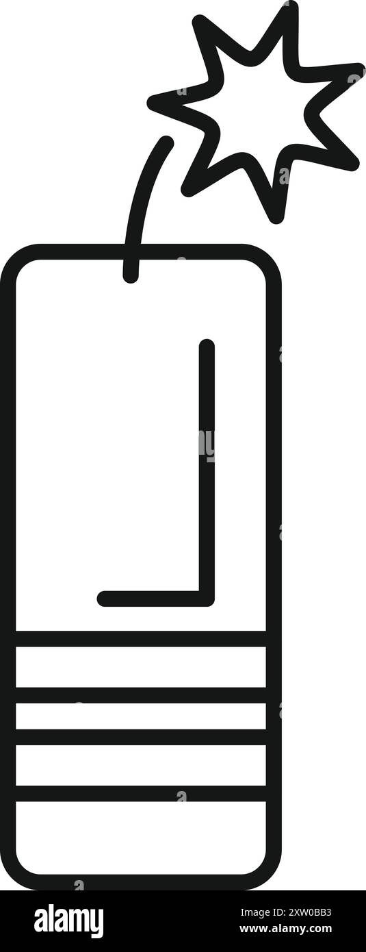 Simple, bold lined icon of a dynamite stick exploding Stock Vector ...