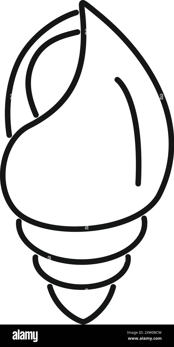 Simple line art depicting a seashell, evoking beachcombing and the ...