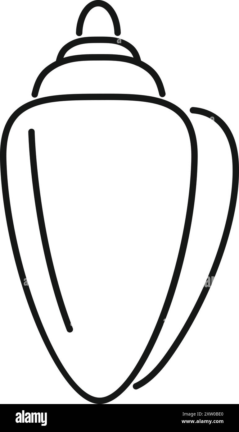 Simple line drawing of a seashell, highlighting its elegant spiral ...