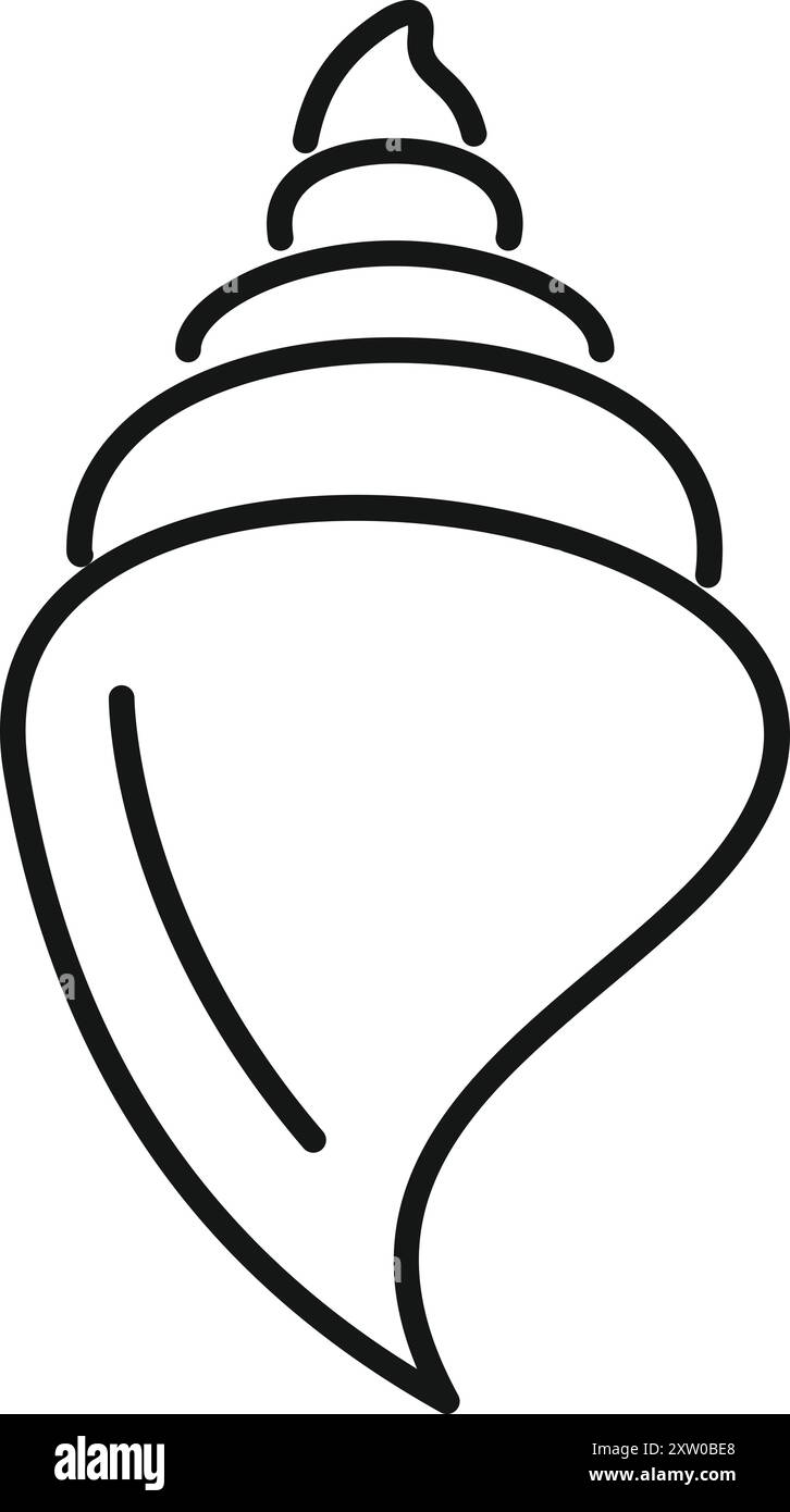 Simple line drawing of a seashell evoking summer vacation memories of ...