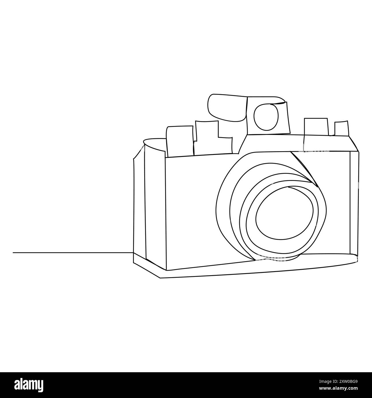 Continuous single line camera oneline art drawing illustration art on ...