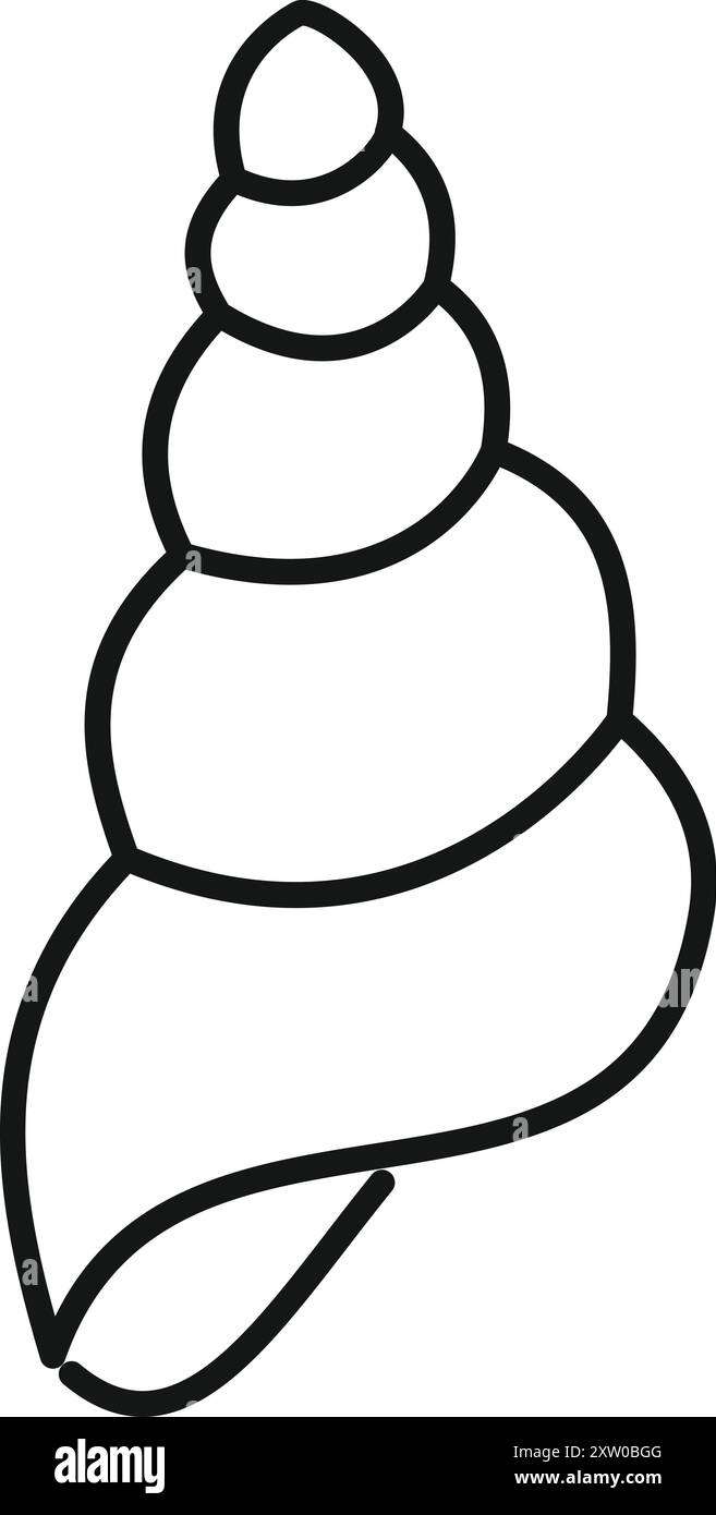Simple line art drawing of a seashell, perfect for representing marine ...