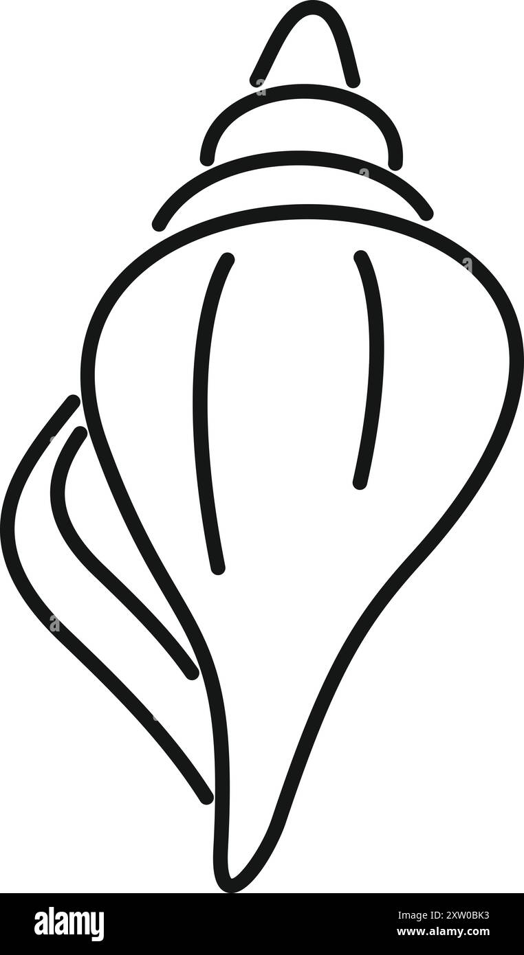 Simple line art illustration of a seashell, evoking feelings of summer ...